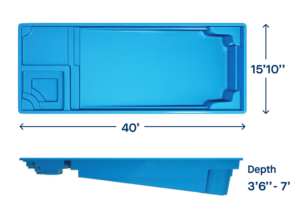 Astoria Pool Model: 15' 10" x 40' | Latham Pool