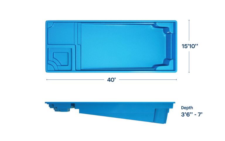 Astoria Pool Model: 15' 10" x 40' | Latham Pool