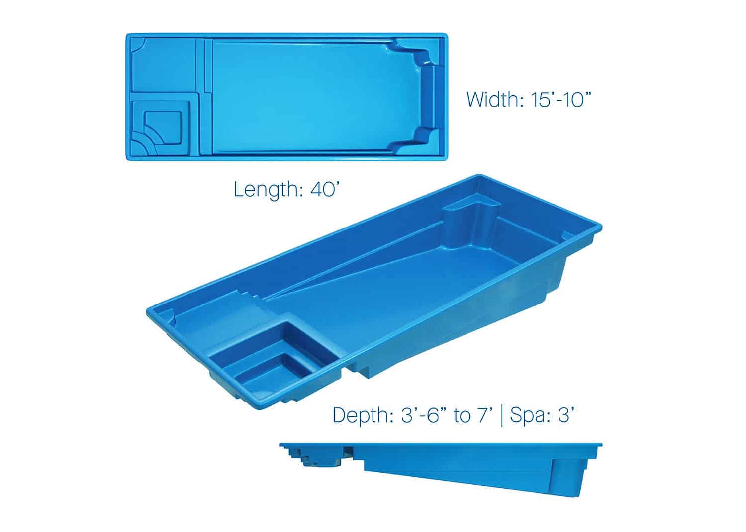 Astoria Pool Model: 15' 10" x 40' | Latham Pool
