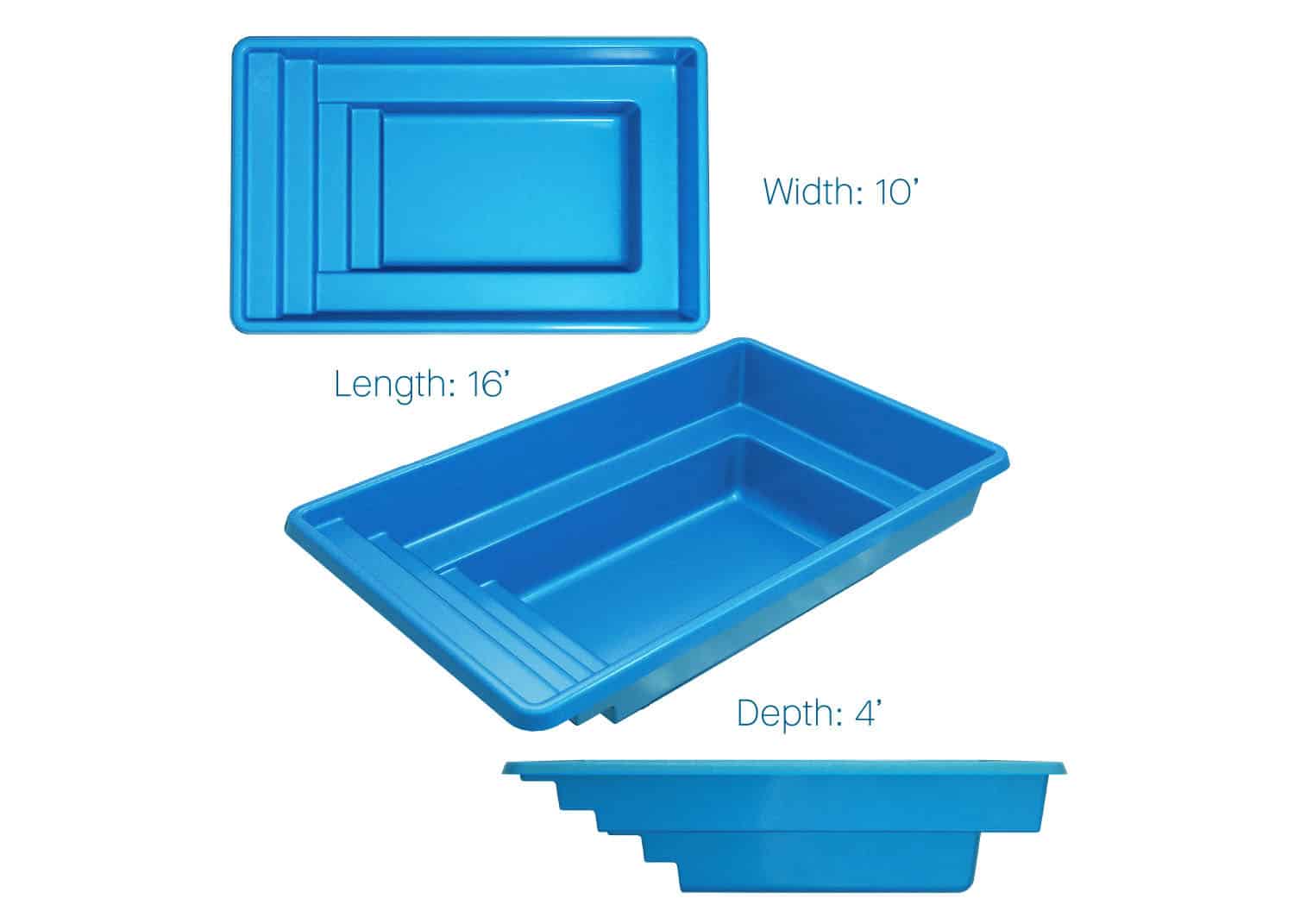 Milan Rectangular Fiberglass Plunge Pool | Latham Pool