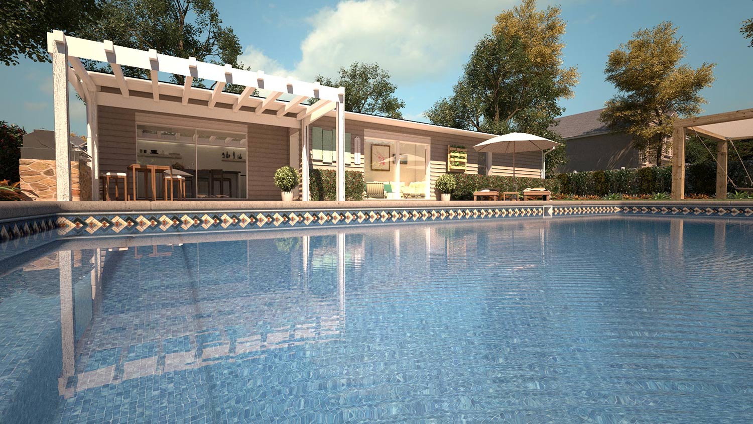 Mountain Top / Blue Mosaic - Latham Pools - CA