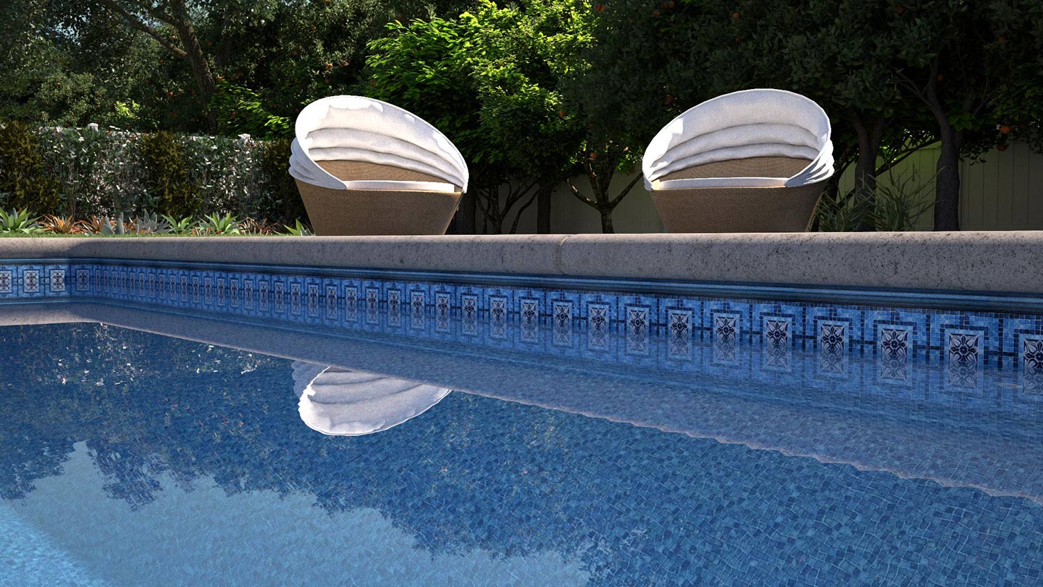 Vintage / Blue Mosaic - Latham Pools - CA