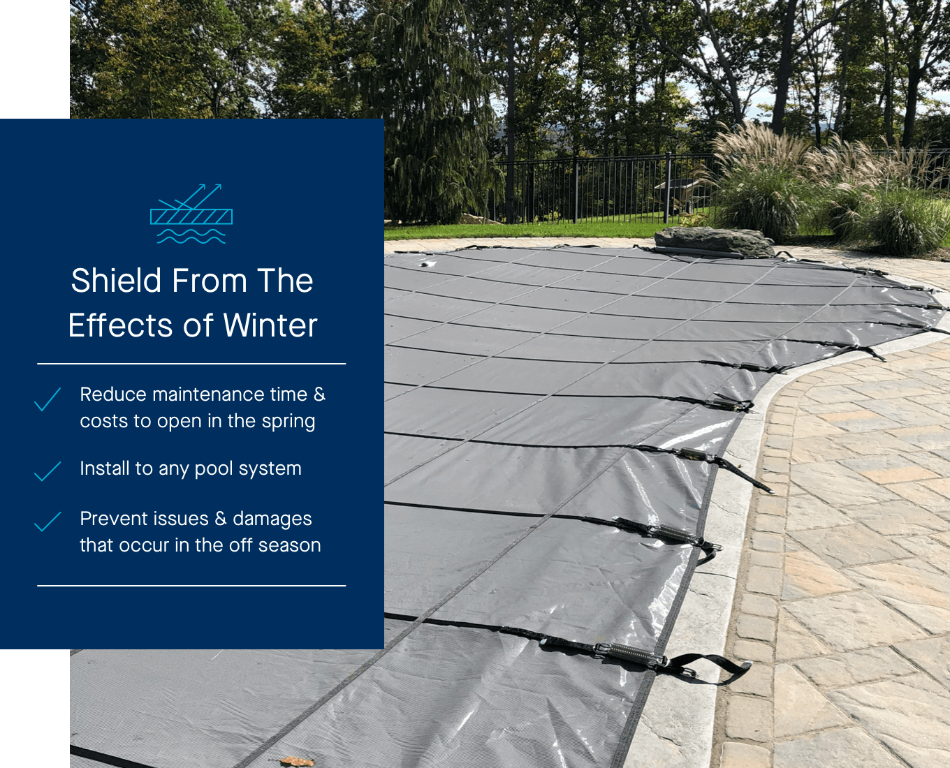 Solid & Mesh Winter Safety Pool Covers - Latham Pools - CA