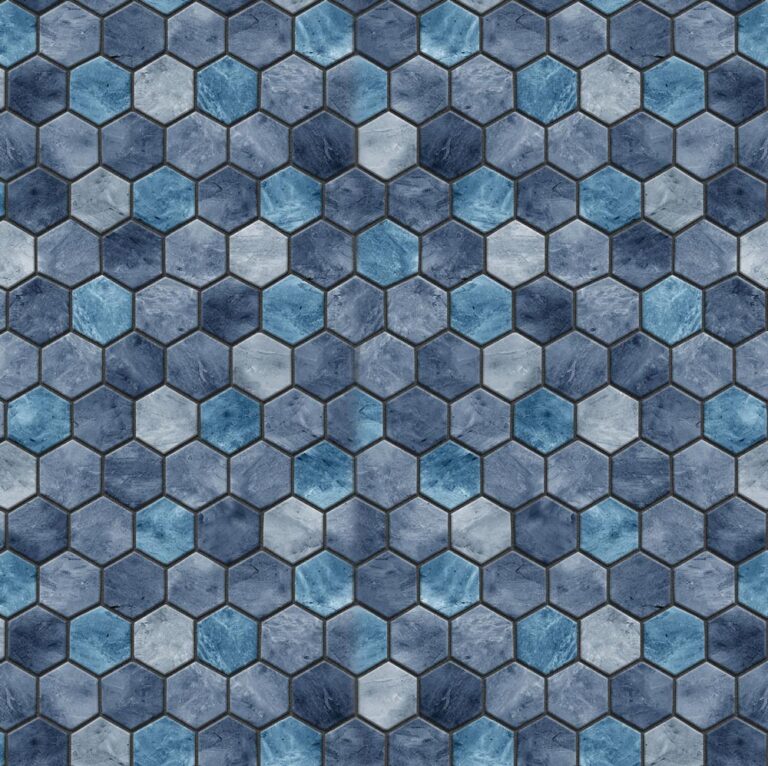 Travertine Hex - Latham Pools - CA